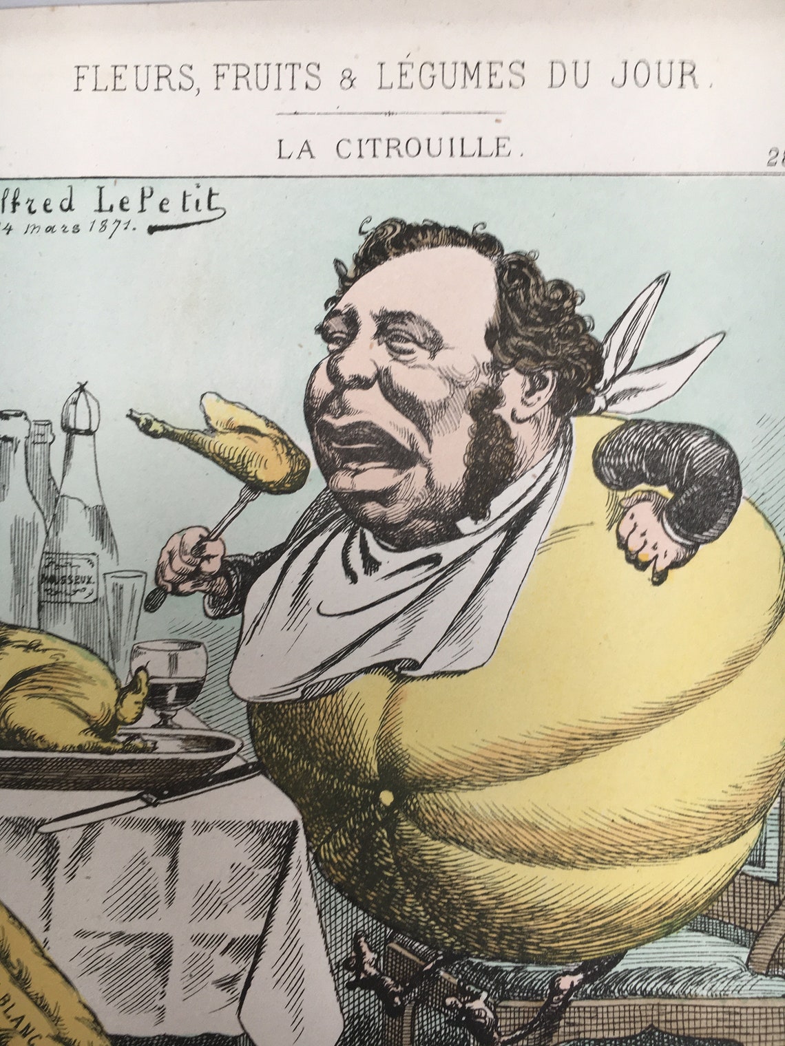 Antique Rare 1871 French Political Satire Cartoon Caricature L - Etsy