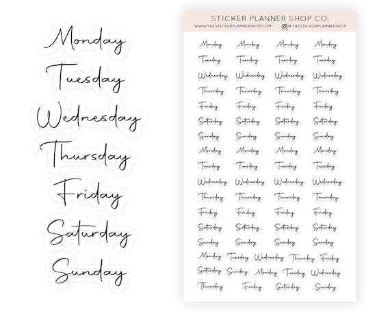 Paper, Party & Kids Removable White or Clear/Transparent Days of the ...