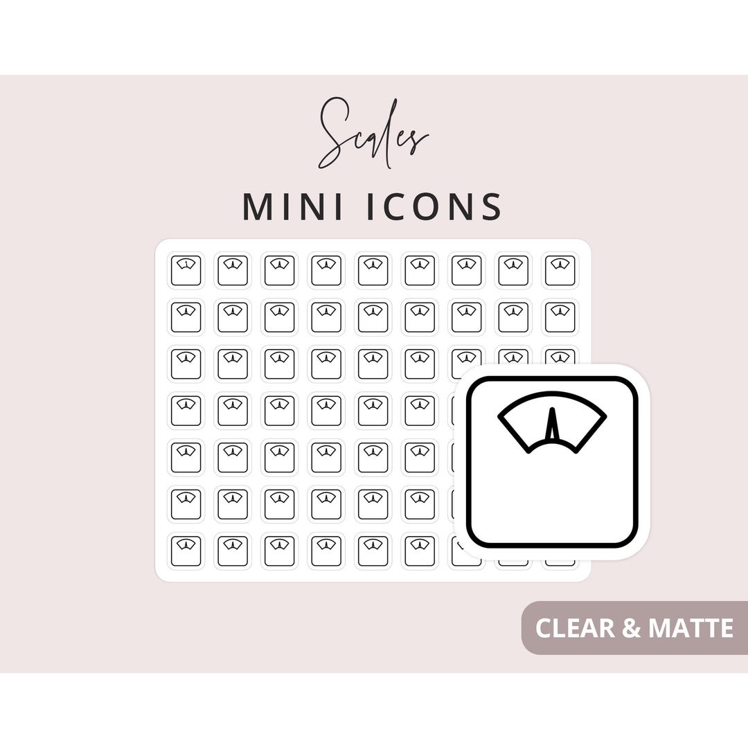 Weight Scale Sticker - Mini Icon Stickers, Planner Icon Stickers ...