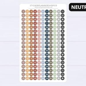 Date Dot Planner Stickers - Date Dots - Date Stickers - 198 Stickers - Etsy