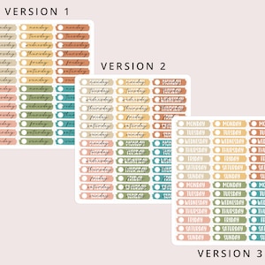 Daily Header Stickers - Days of the Week Header Stickers - Etsy