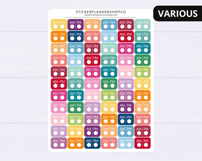 AM PM Planner Stickers - 66 Stickers - Etsy