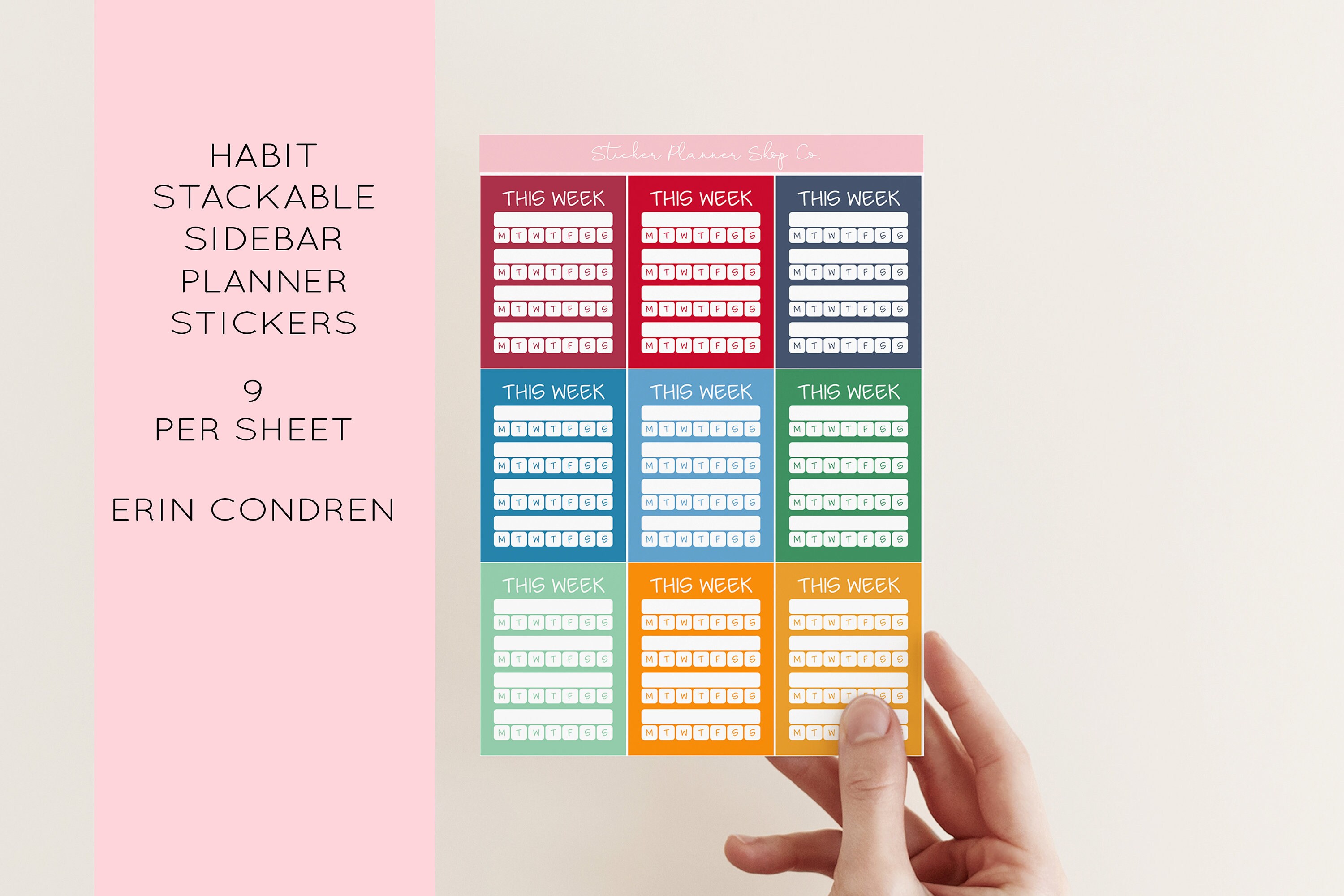 This Week Stackable Sidebar Tracker Stickers Month Habit | Etsy