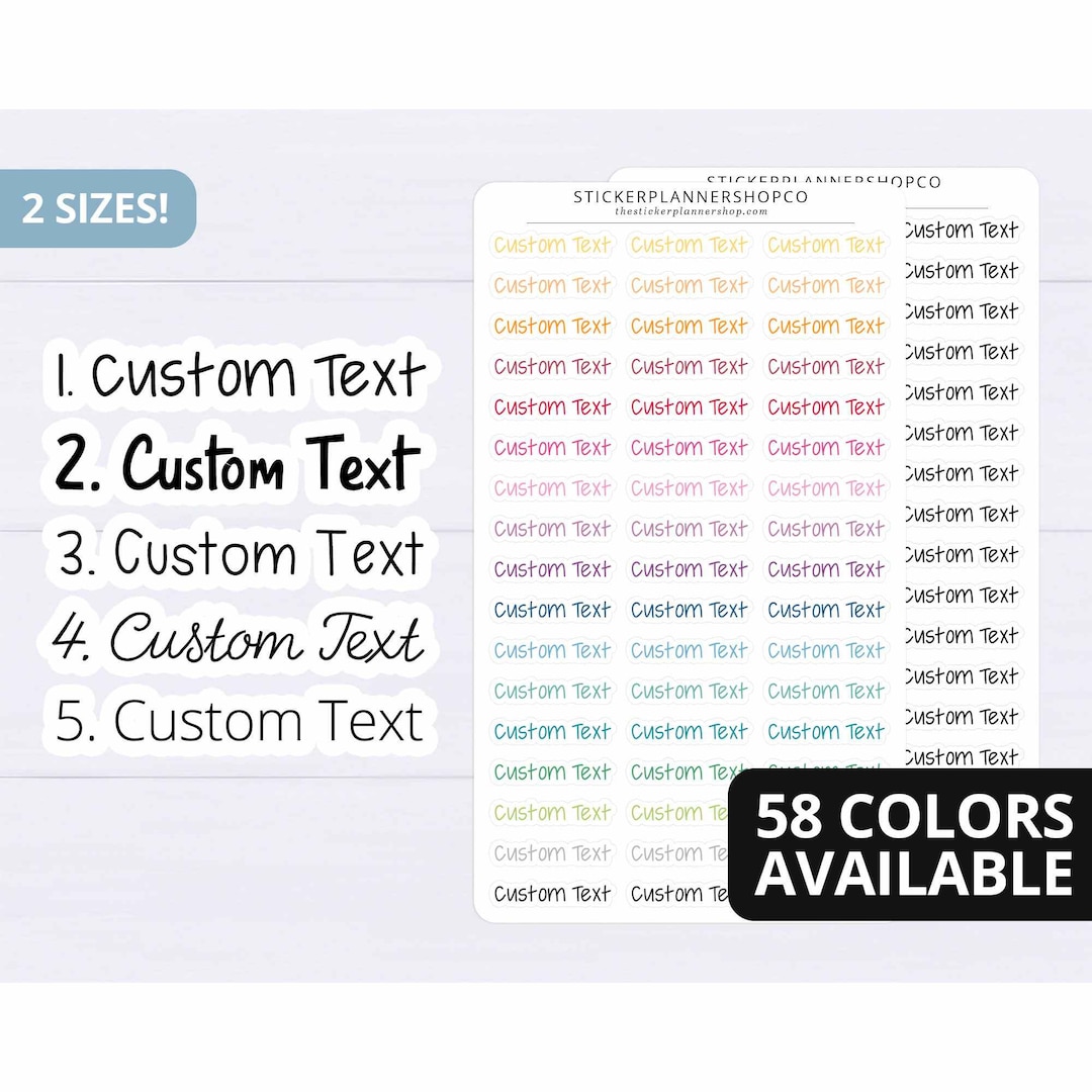 Custom Text Stickers - Custom Sticker Sheet - I Will Print Stickers of ...
