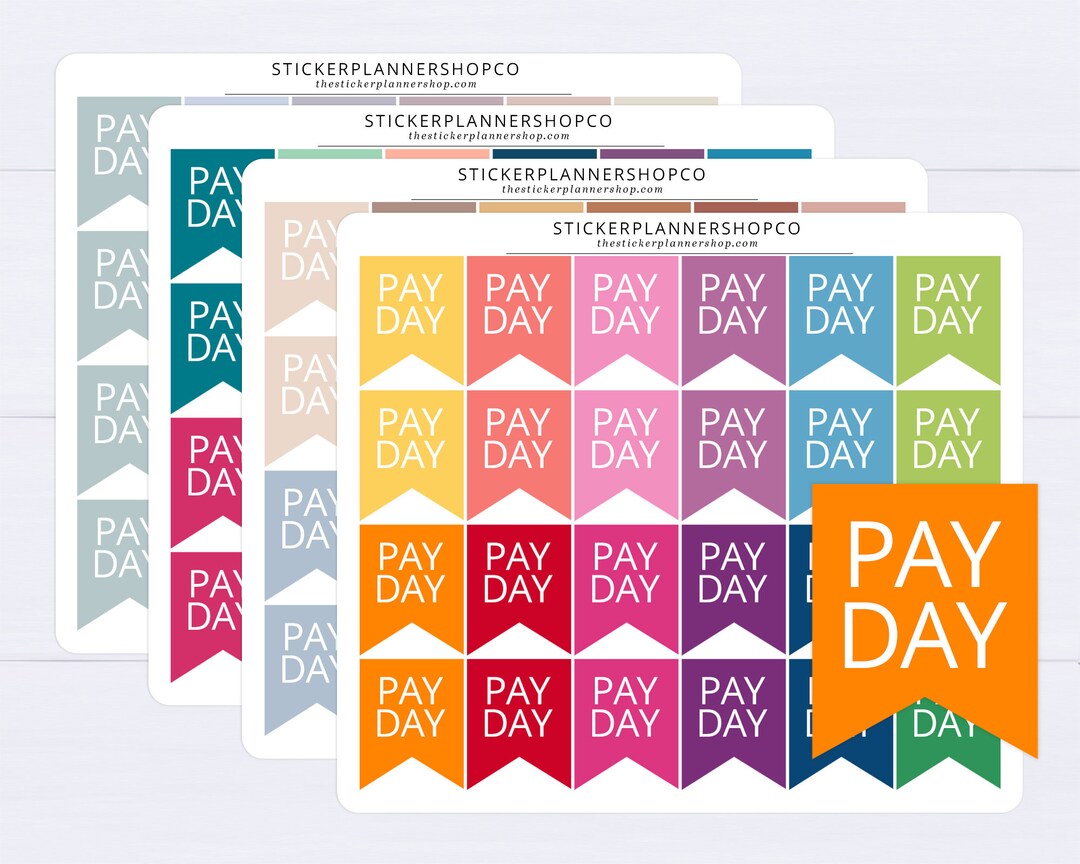 Flag Pay Day Planner Stickers - 24 Stickers - Etsy