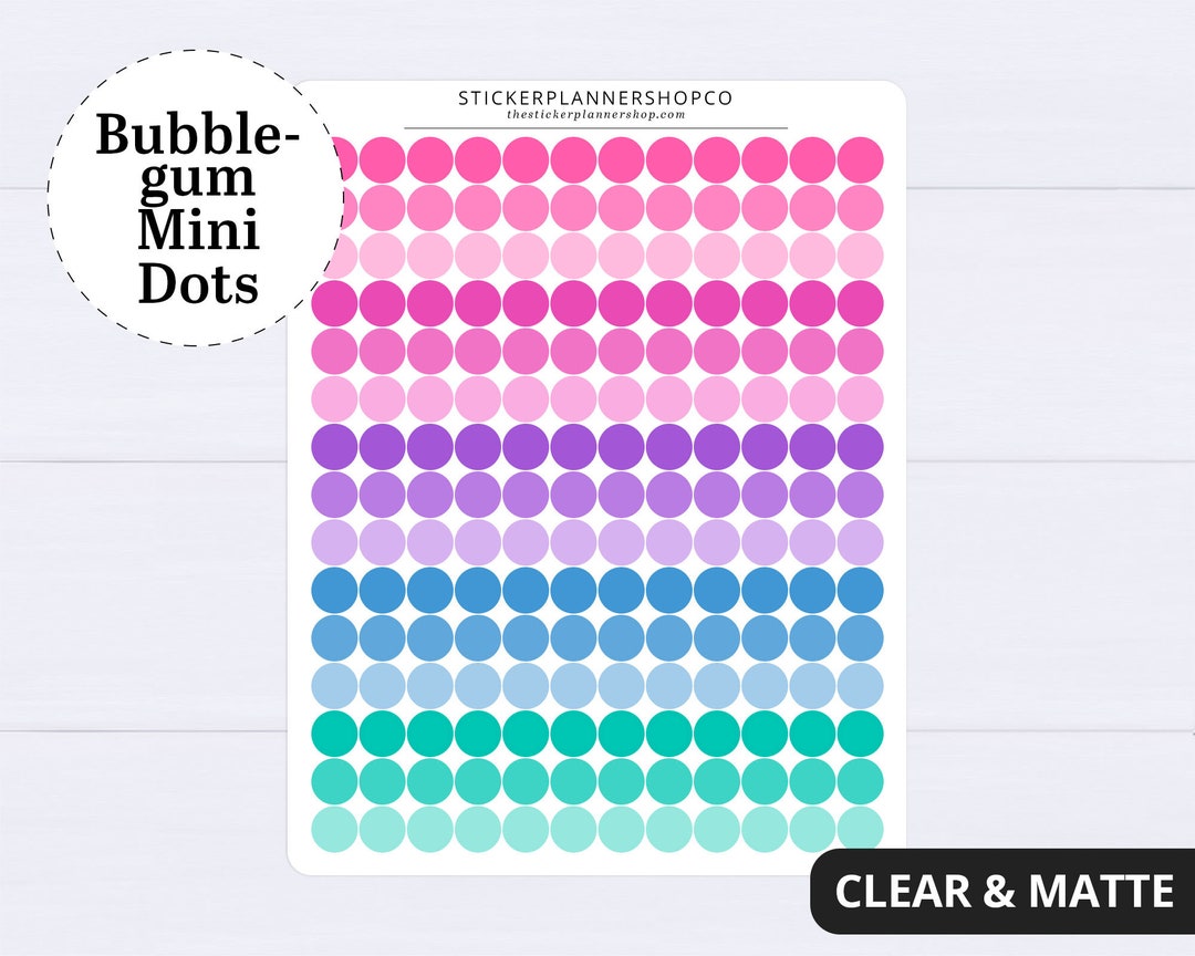 Mini Dot Stickers - Bubblegum - 180 Stickers - Etsy