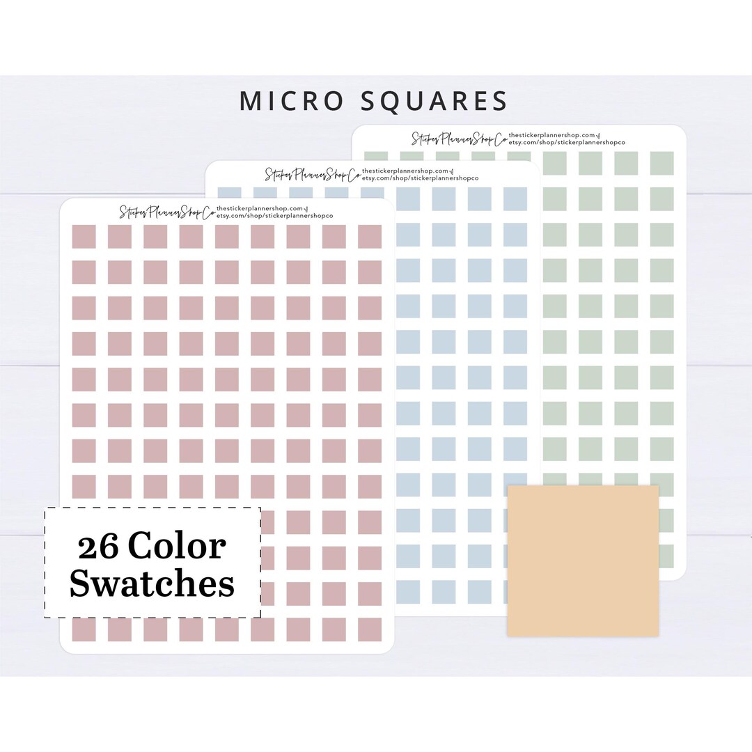 Micro Square Stickers - 108 Stickers - Etsy