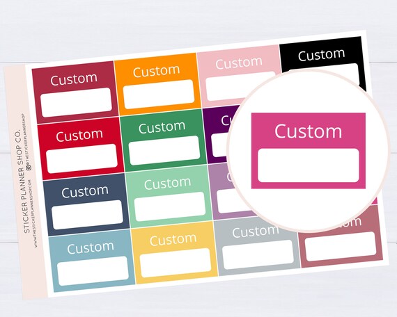 Custom Label Planner Sticker 16 Stickers I Will Print | Etsy