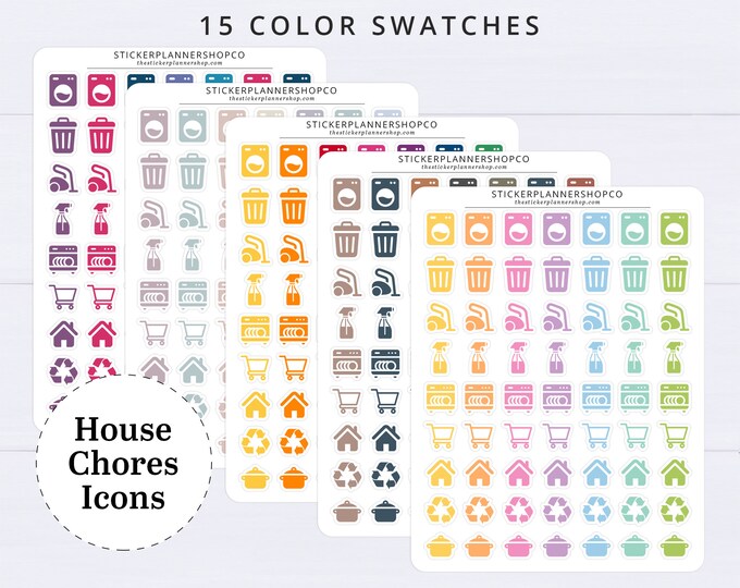 30 Cute Household Chores Mix Planner Stickers - Etsy
