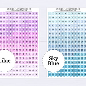 Date Flag Stickers - 192 Stickers - Full Month Color Sets - Etsy