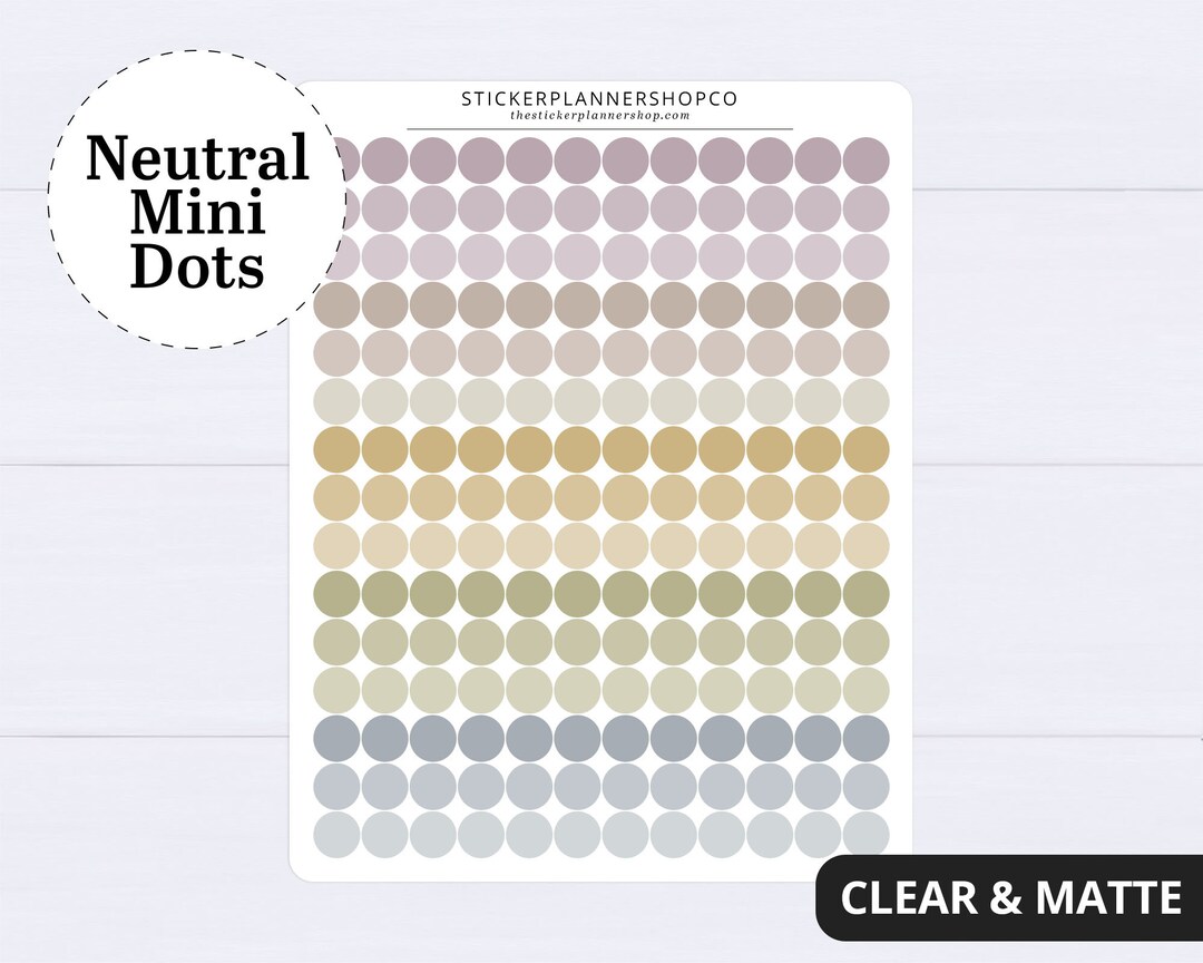 Mini Dot Stickers - Neutral Colors - 180 Stickers - Etsy