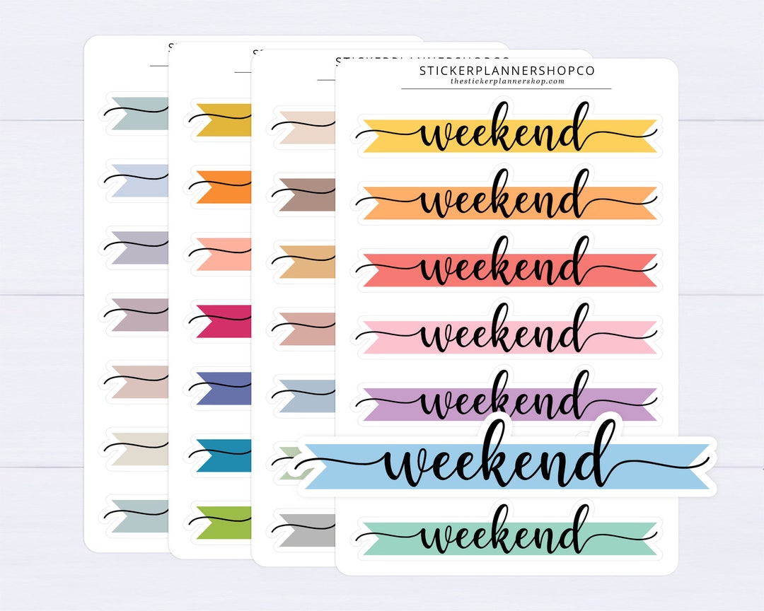 Weekend Flag Banner Stickers - 7 Stickers - Etsy