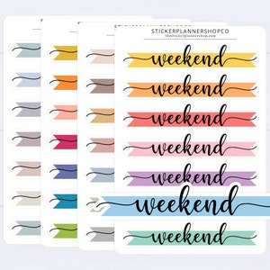 Weekend Flag Banner Stickers 7 Stickers - Etsy