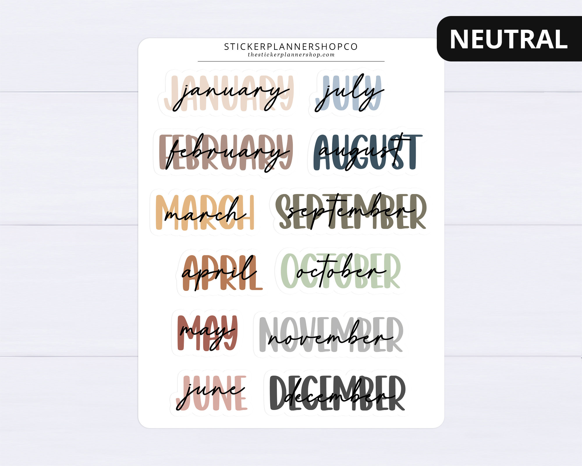 Monthly Header Stickers Months of the Year Sticker Sheet - Etsy