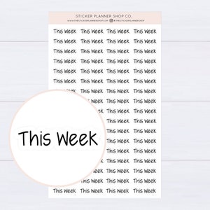 This Week Text Stickers 64 Stickers - Etsy