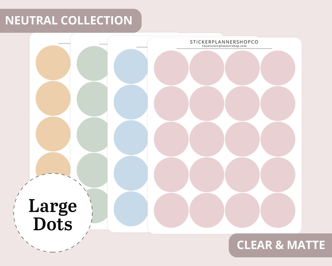 Large Dot Stickers Functional Planner Stickers Minimal Planner Stickers ...