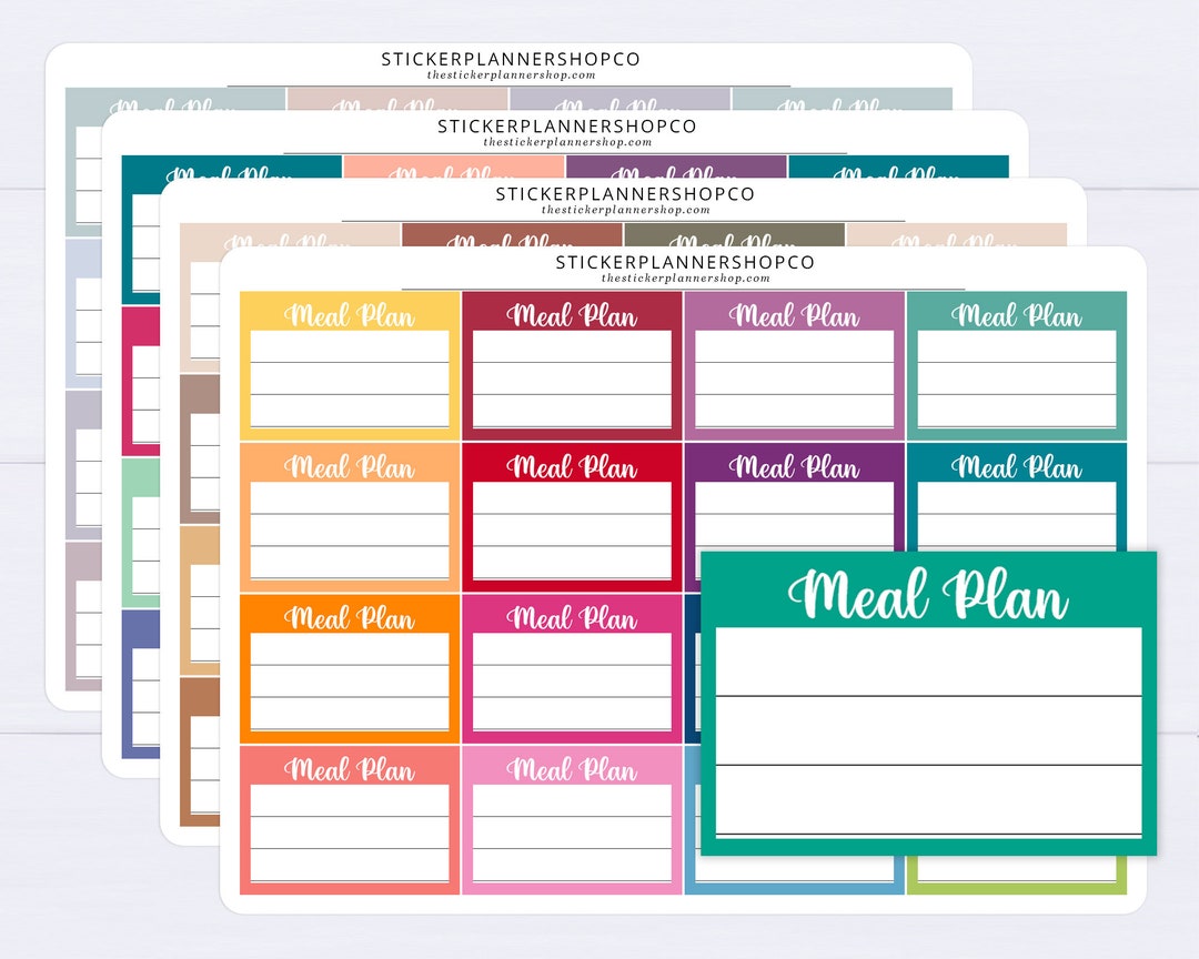 Meal Plan Box Stickers - 16 Stickers - Etsy