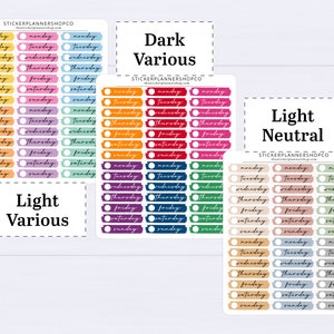 Daily Header Stickers - Days of the Week Header Stickers - Etsy