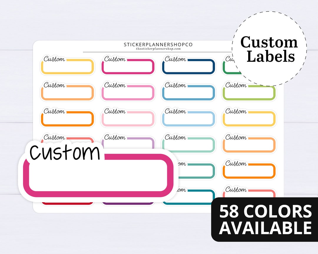 Custom Label Planner Stickers - Custom Sticker Sheet - 24 Stickers - I ...