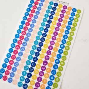 Date Dot Planner Stickers - Date Dots - Date Stickers - 198 Stickers - Etsy