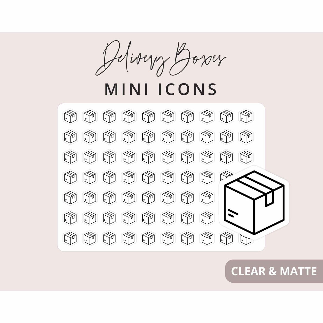 Delivery Box - Mini Icon Stickers, Planner Icon Stickers, Minimal ...