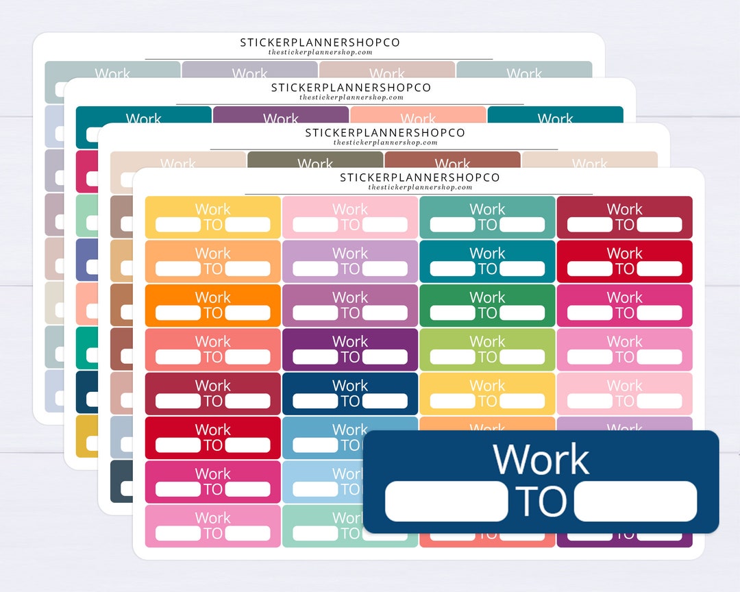 Work Time Schedule Box Stickers - 32 Stickers - Etsy