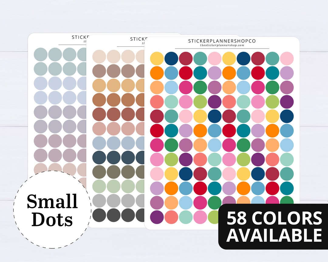 Small Dot Planner Stickers - 110 Stickers - Mini Dot Stickers - Erin ...