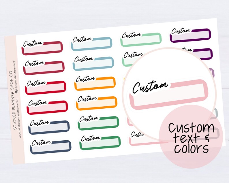 Custom Label Planner Stickers Custom Sticker Sheet 24 | Etsy