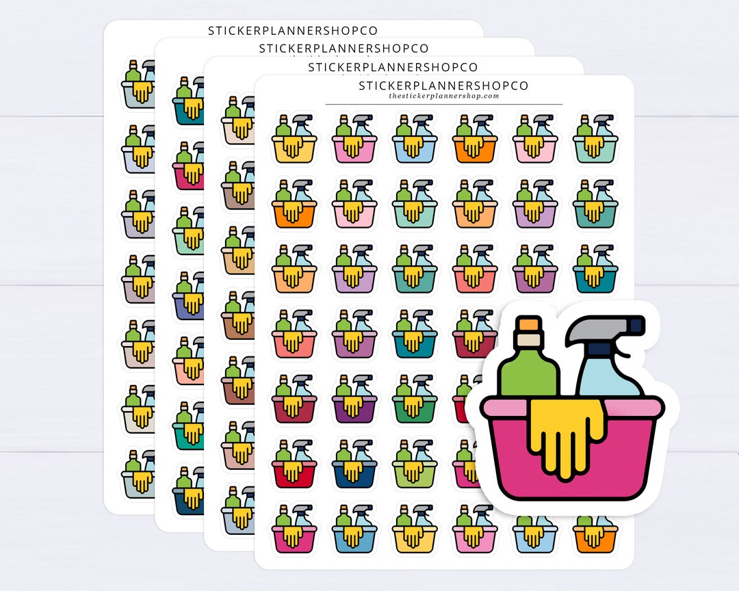 Cleaning Planner Stickers - 42 Stickers - Erin Condren Planner Stickers ...