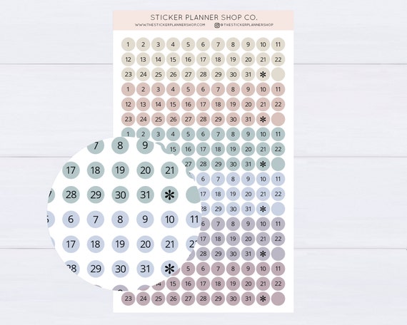 Date Dot Planner Stickers 198 Stickers Date Dot Sticker | Etsy