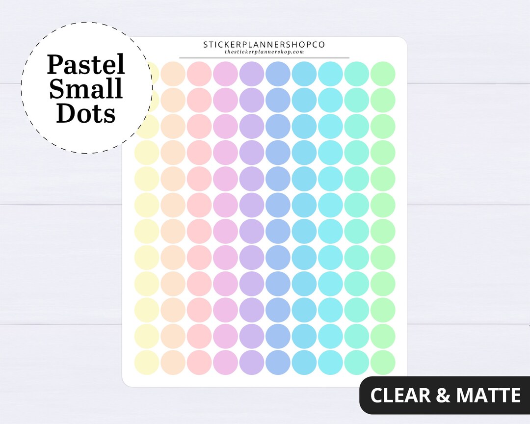 Pastel Small Dot Planner Stickers - 120 Stickers - Mini Dot Stickers ...