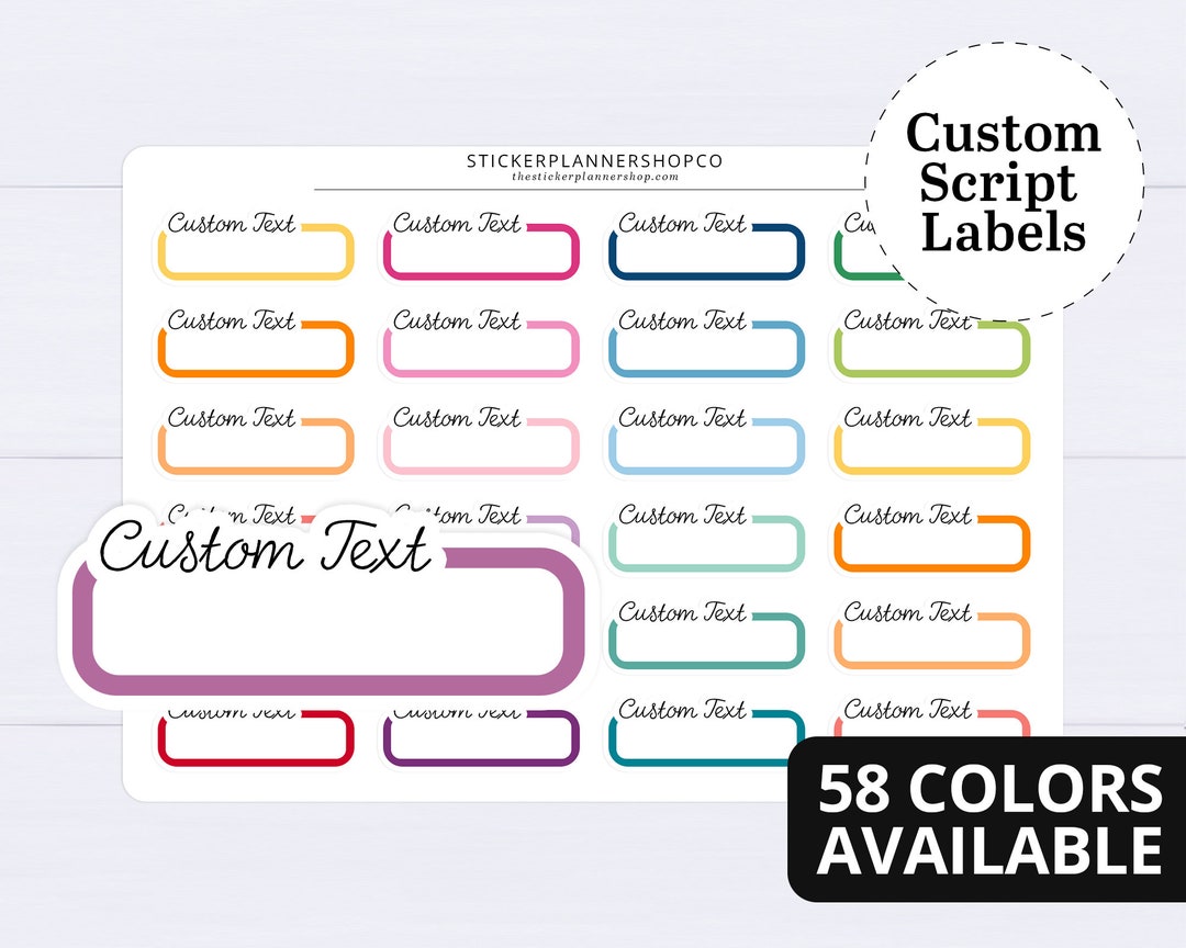 Custom Label Planner Stickers Custom Sticker Sheet 24 - Etsy