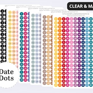 Date Dot Planner Stickers - Date Dots - Date Stickers - 198 Stickers - Etsy