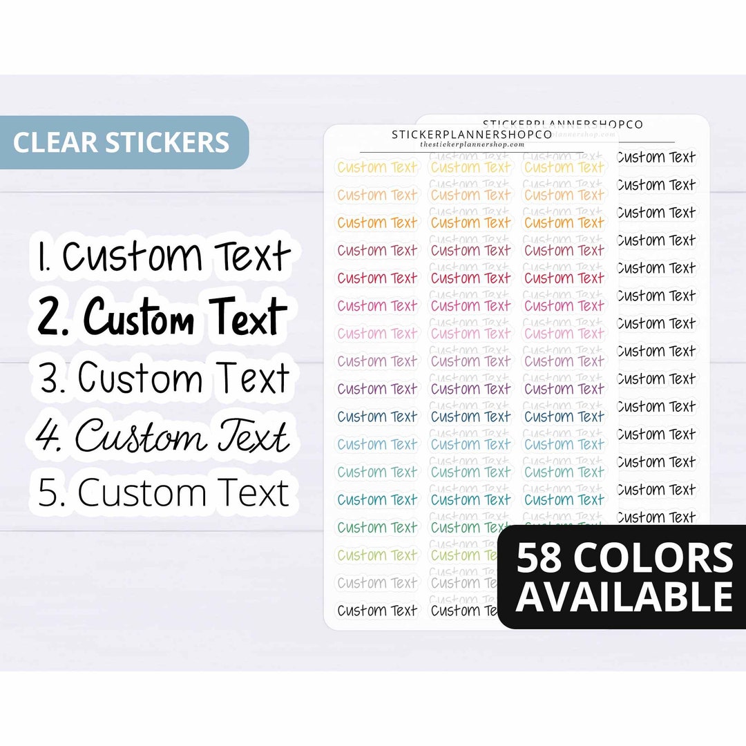 Clear Transparent Custom Text Stickers - I Will Print Stickers of Any ...