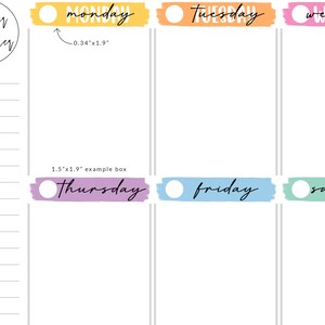 Daily Header Stickers - Days of the Week Header Stickers - Etsy