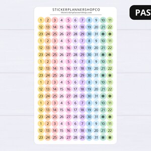 Date Dot Planner Stickers - Date Dots - Date Stickers - 198 Stickers - Etsy