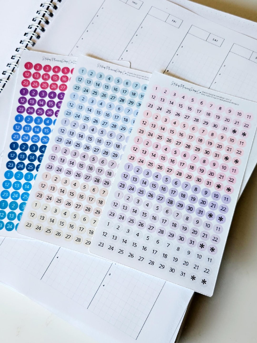 Date Dot Planner Stickers - Date Dot Sticker - Date Stickers - Happy ...