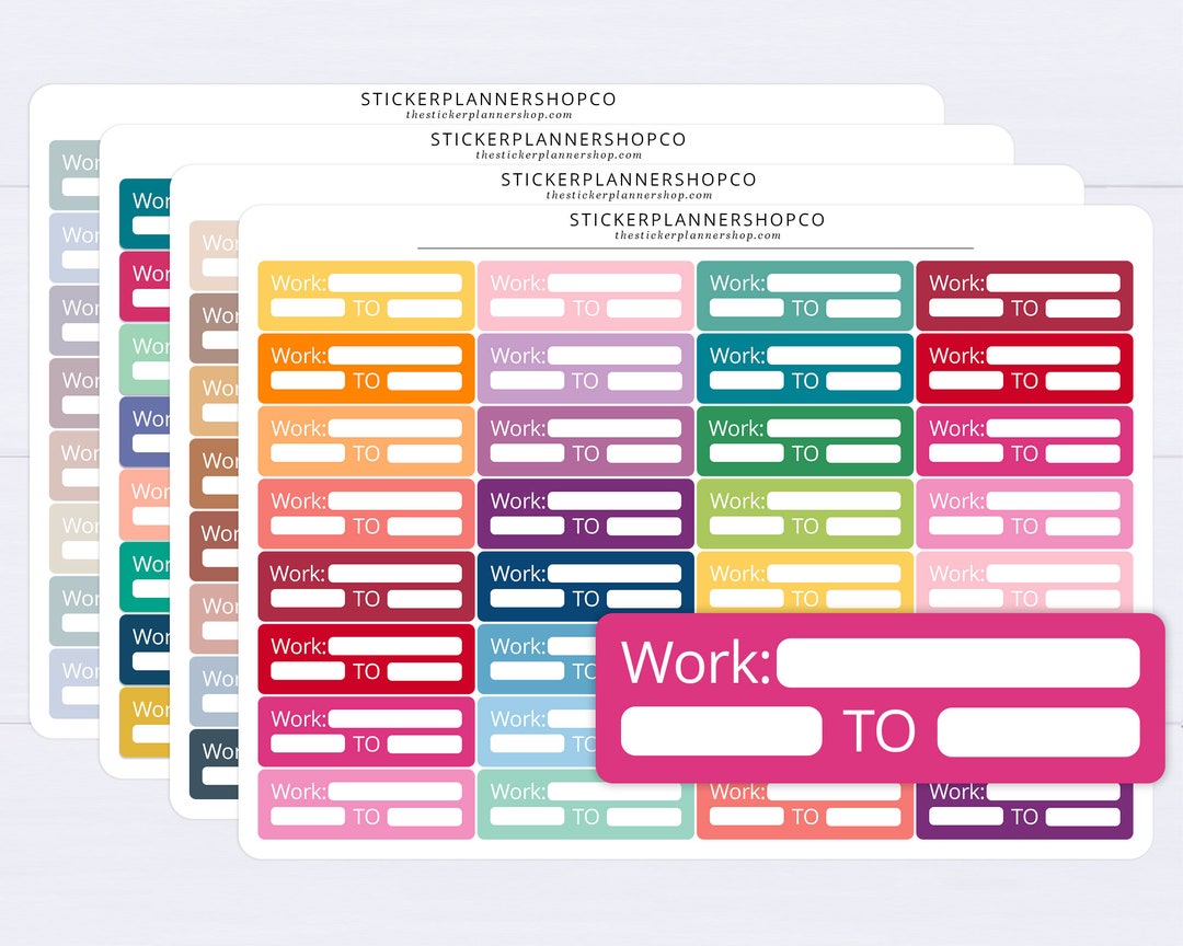 Work Schedule Label Planner Stickers - 32 Stickers - Etsy