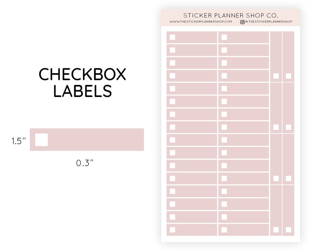 Checkbox Labels Minimal & Functional Planner Stickers Bullet Journal 40 ...