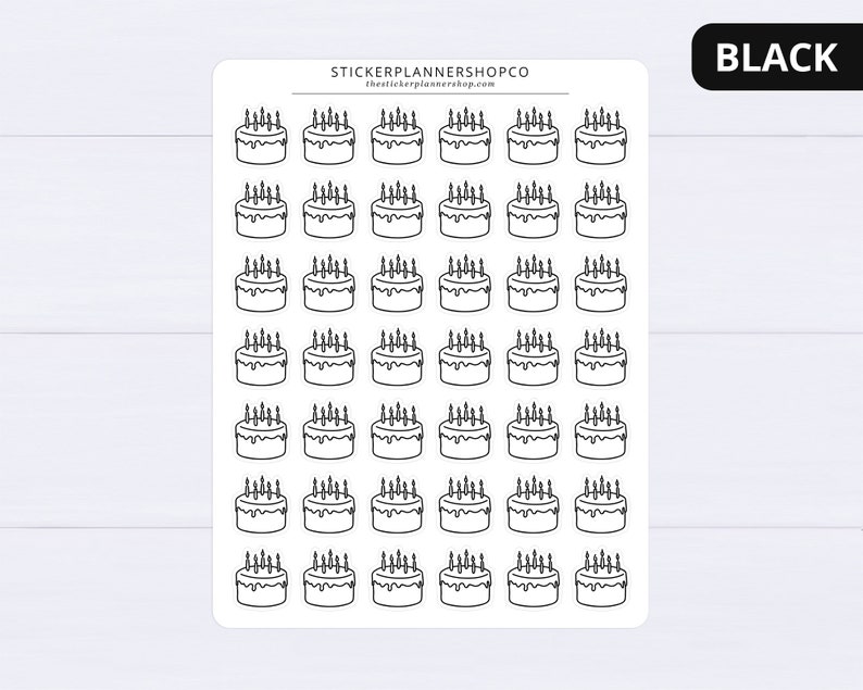 Mini Birthday Cake Stickers 42 Stickers - Etsy