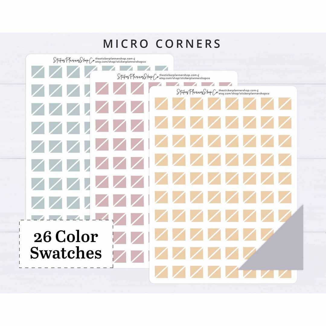 Micro Corner Stickers - 160 Stickers - Etsy