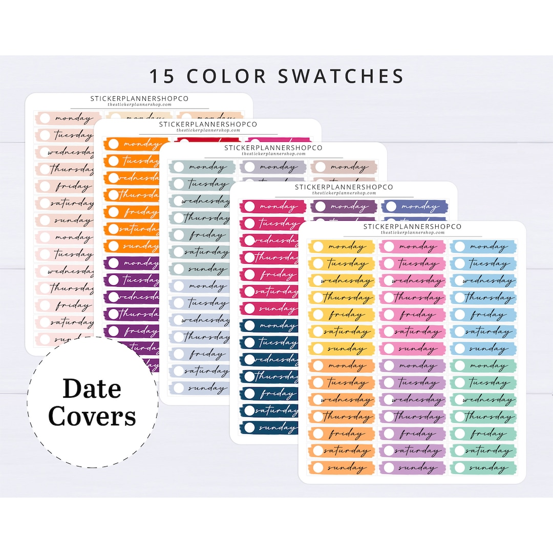 Daily Header Stickers - Days of the Week Header Stickers - Etsy