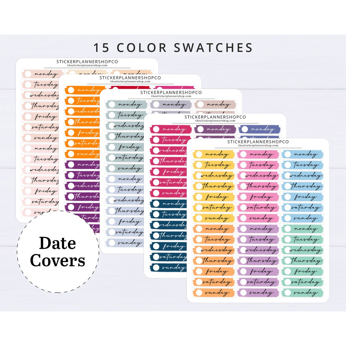 Daily Header Stickers - Days of the Week Header Stickers - Etsy