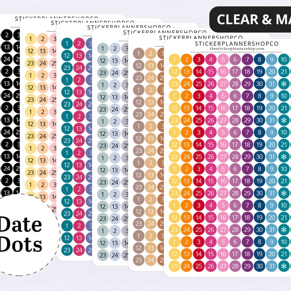 Date Dot Stickers - Etsy