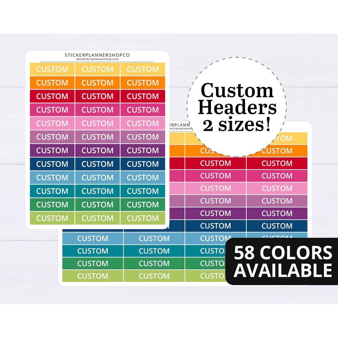 Custom Header Planner Sticker - 40 Stickers - I Will Print Stickers of ...