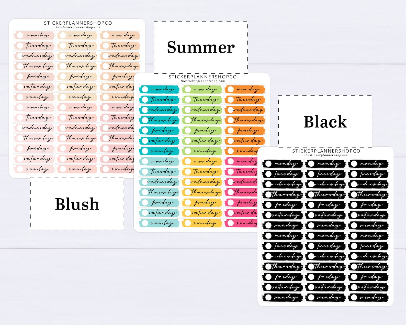 Daily Header Stickers - Days of the Week Header Stickers - Etsy
