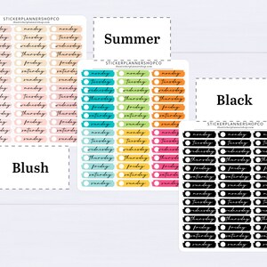 Daily Header Stickers - Days of the Week Header Stickers - Etsy