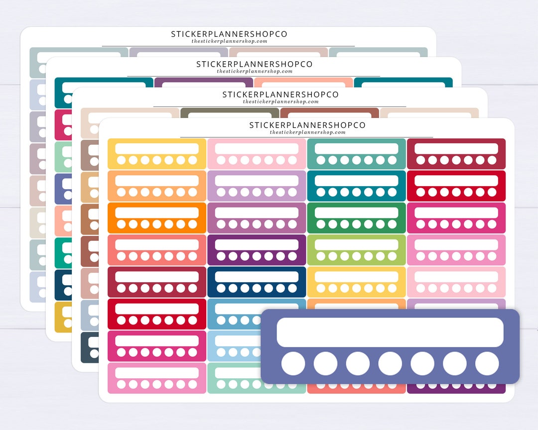Weekly Tracker Dot Checkbox Label Stickers - 32 Stickers - Etsy