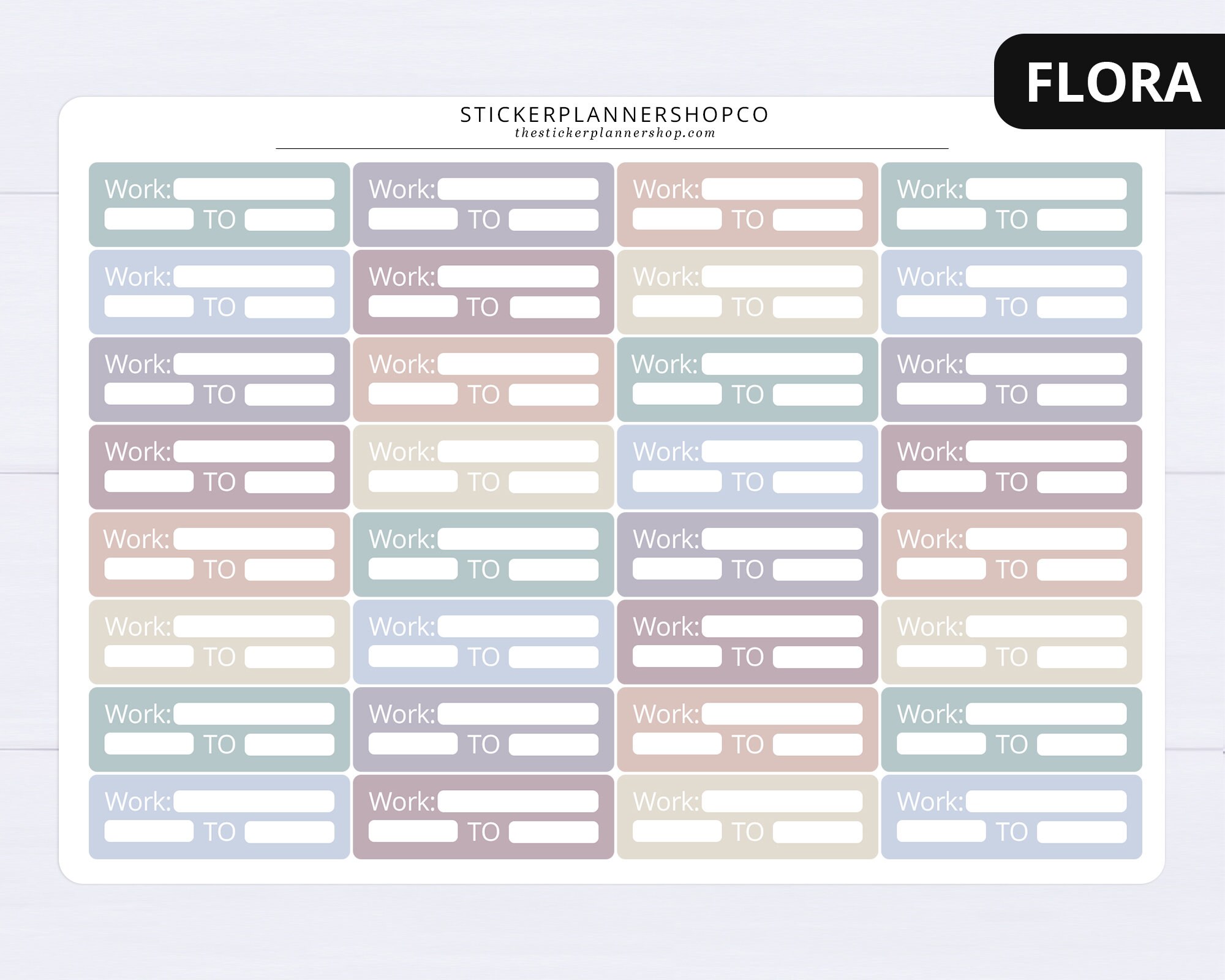 Work Schedule Label Planner Stickers 32 Stickers - Etsy