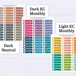 Daily Header Stickers - Days of the Week Header Stickers - Etsy